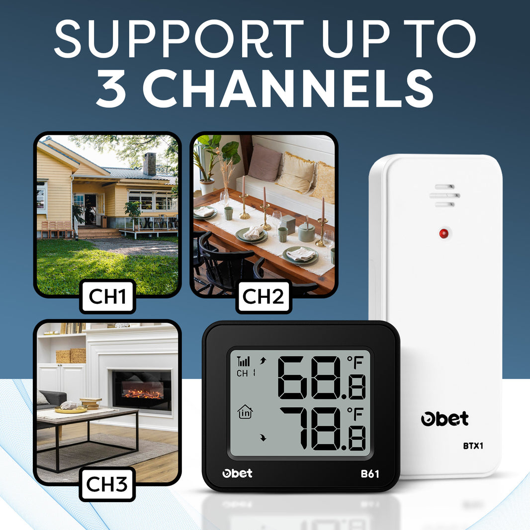 OBET Outdoor Thermometer Wireless Indoor Outdoor Digital Thermometer